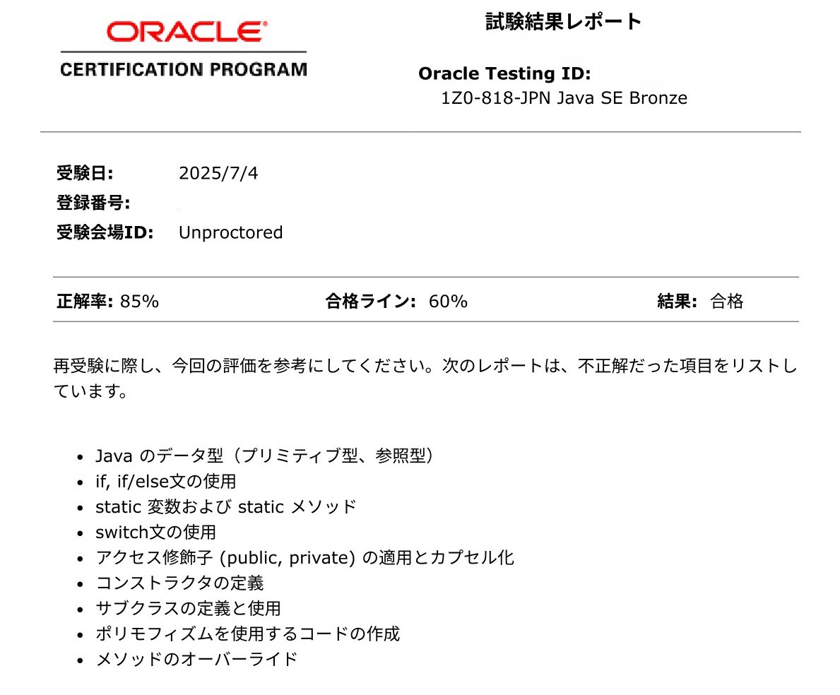 Java SE Bronze合格体験記～私の勉強方法と試験の様子～ | Adjoa's Country Life